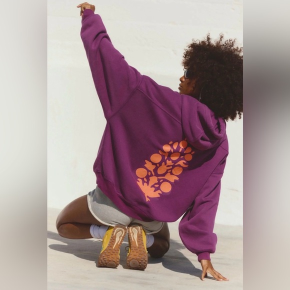 Free People | Tops | Free People Movement Last Call Logo Hoodie In Deep ...